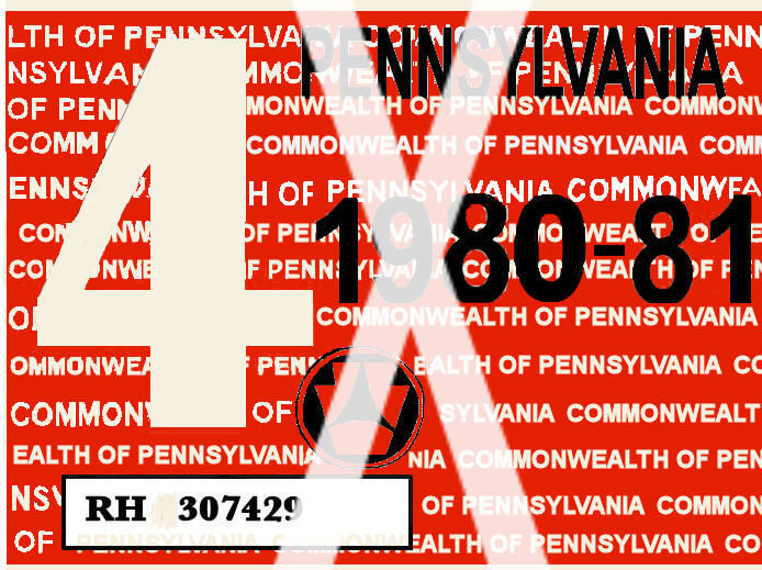 1980-81-4 Pennsylvania INSPECTION Sticker : Bob Hoyts Classic ...