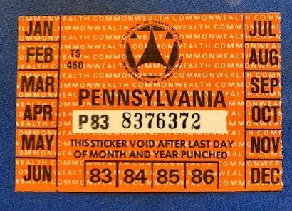 1983-1986 Pennsylvania Original Inspection Sticker : Bob Hoyts Classic ...