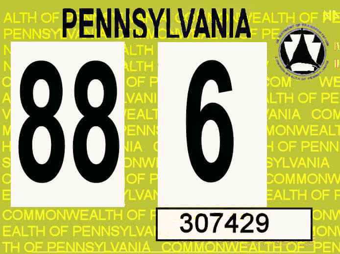 1987 Pennsylvania Inspection Sticker : Bob Hoyts Classic Inspection ...