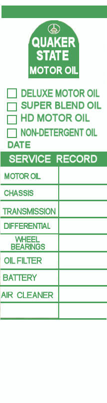 QUAKER STATE Service Door Sticker 1950s : Bob Hoyts Classic Inspection ...