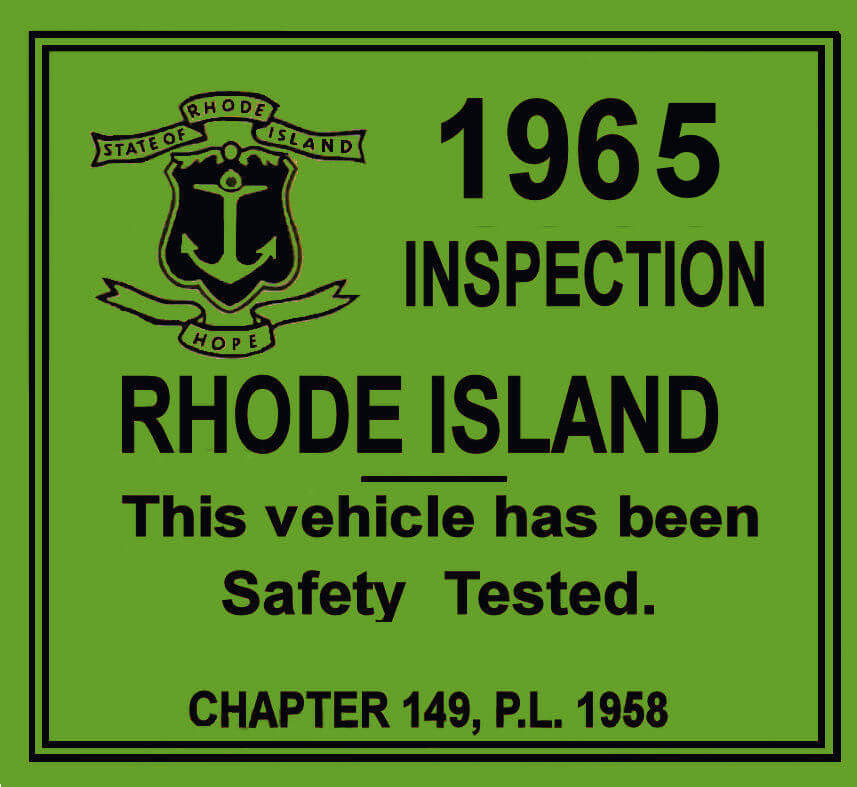 Rhode Island : Bob Hoyts Classic Inspection Stickers | Add a Final ...