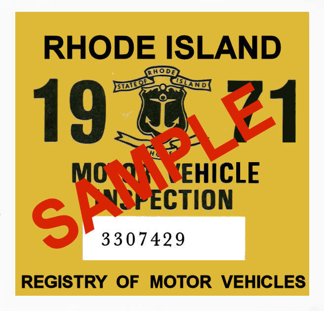 Rhode Island : Bob Hoyts Classic Inspection Stickers | Add a Final ...