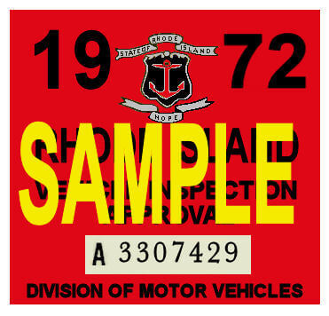 1972 Rhode Island Inspection Sticker : Bob Hoyts Classic Inspection ...
