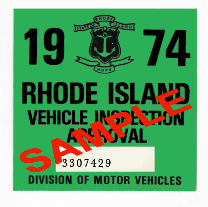 1974 Rhode Island Inspection Sticker : Bob Hoyts Classic Inspection ...