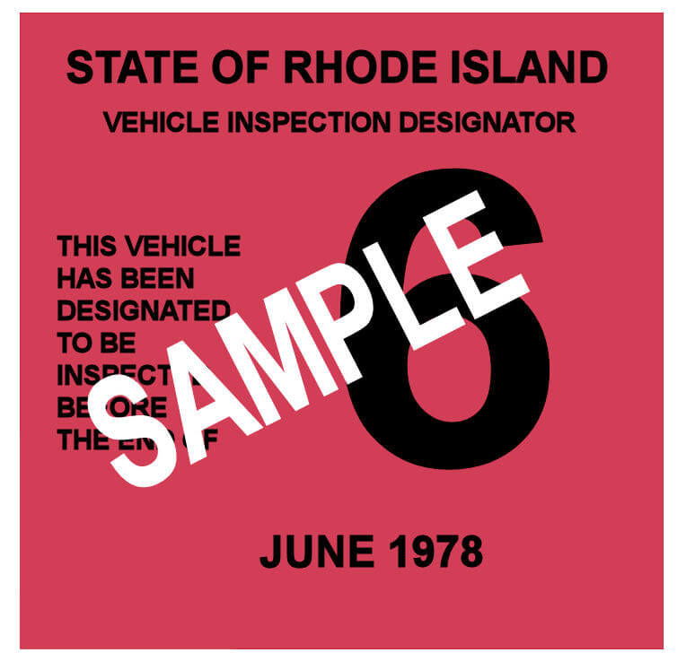 Rhode Island : Bob Hoyts Classic Inspection Stickers | Add a Final ...