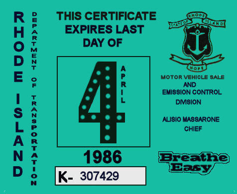 1986 RI Inspection : Bob Hoyts Classic Inspection Stickers | Add a ...