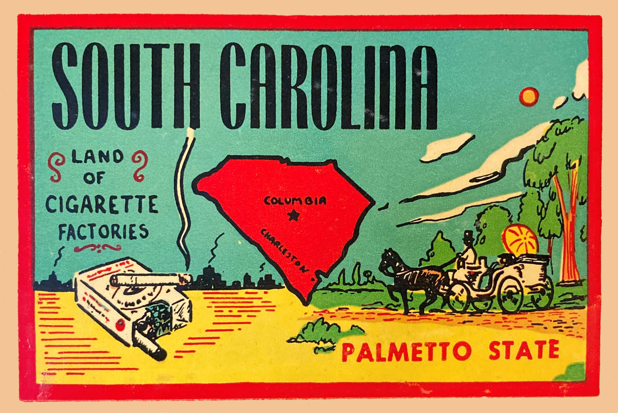 South Carolina Island Vintage Vacation Sticker : Bob Hoyts Classic ...