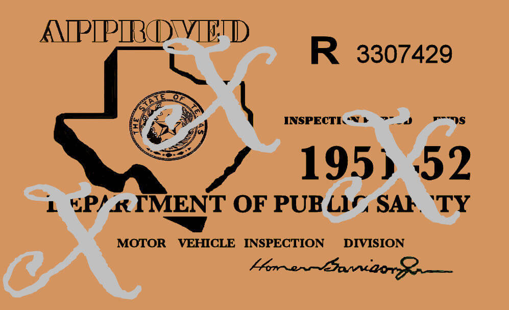 1951-52 Texas Inspection Sticker : Bob Hoyts Classic Inspection ...