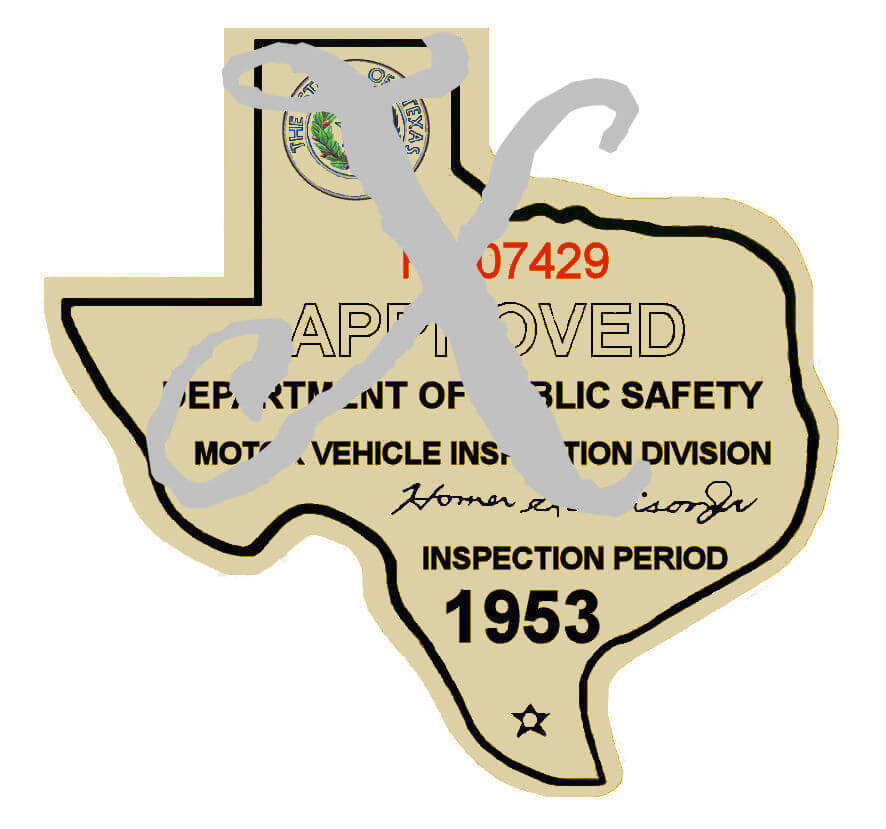 1953 Texas Inspection Sticker : Bob Hoyts Classic Inspection Stickers ...
