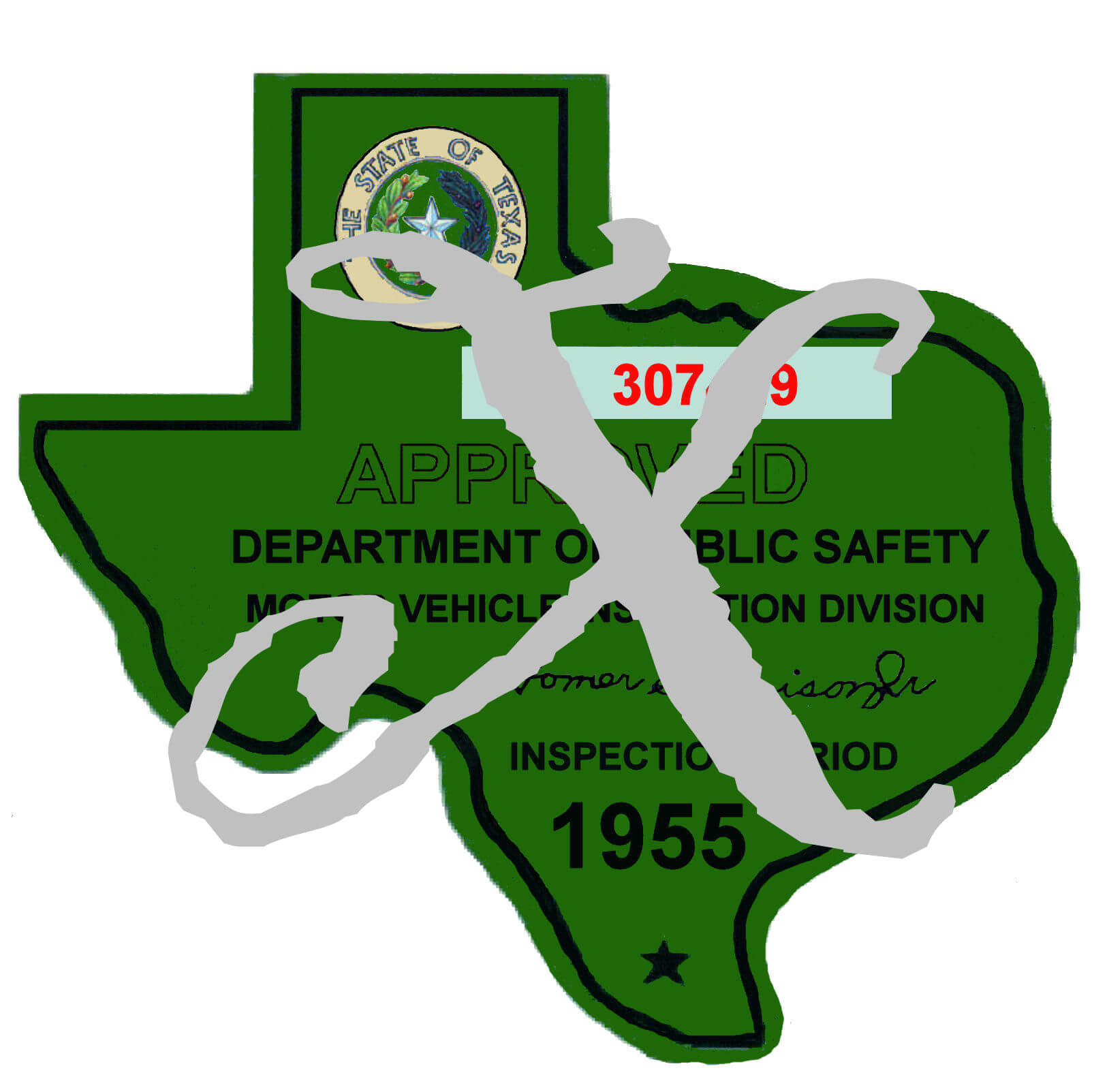 1955 Texas Inspection Sticker : Bob Hoyts Classic Inspection Stickers ...
