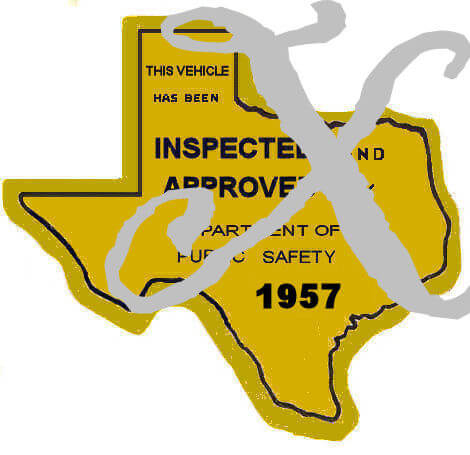 1957 Texas Inspection Sticker : Bob Hoyts Classic Inspection Stickers ...