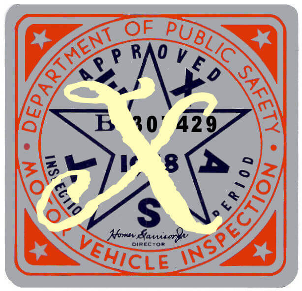 1958 Texas Inspection sticker : Bob Hoyts Classic Inspection Stickers ...