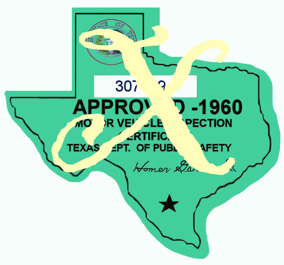1960 Texas Inspection Sticker : Bob Hoyts Classic Inspection Stickers ...