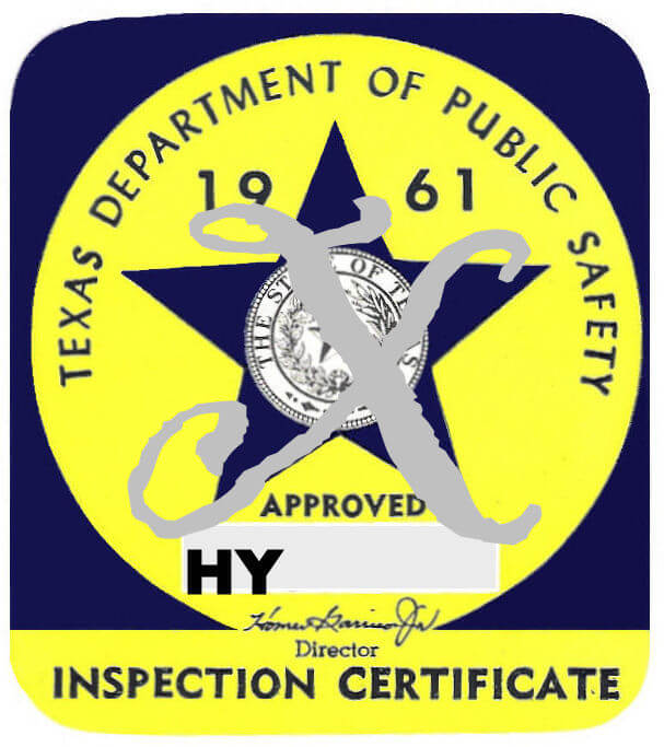 1961 Texas Inspection Sticker : Bob Hoyts Classic Inspection Stickers ...