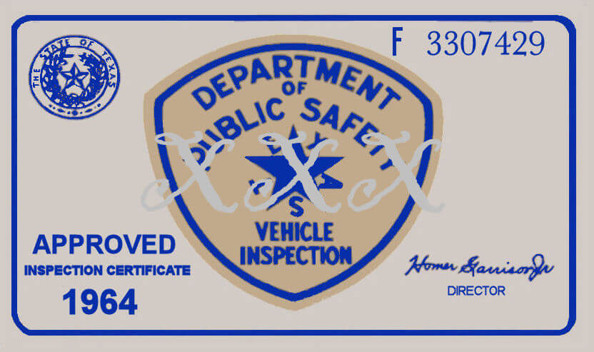 1964 Texas Inspection Sticker : Bob Hoyts Classic Inspection Stickers ...