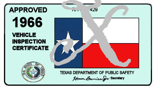 1966 Texas Inspection Sticker : Bob Hoyts Classic Inspection Stickers ...