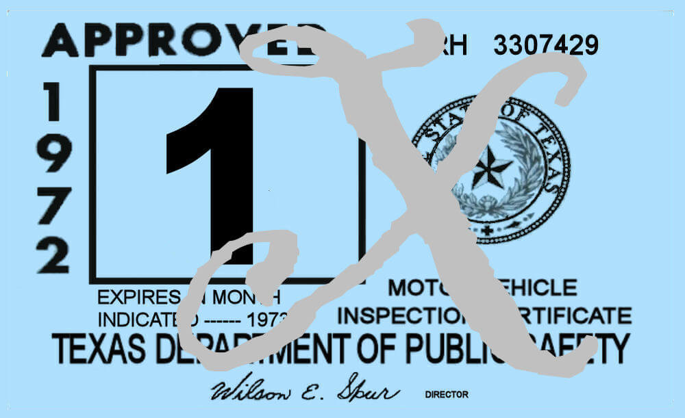 1972 Texas Inspection Sticker : Bob Hoyts Classic Inspection Stickers ...