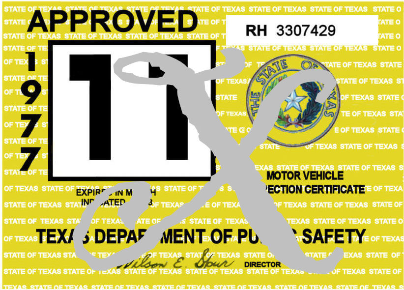 1977 Texas Inspection Sticker : Bob Hoyts Classic Inspection Stickers ...