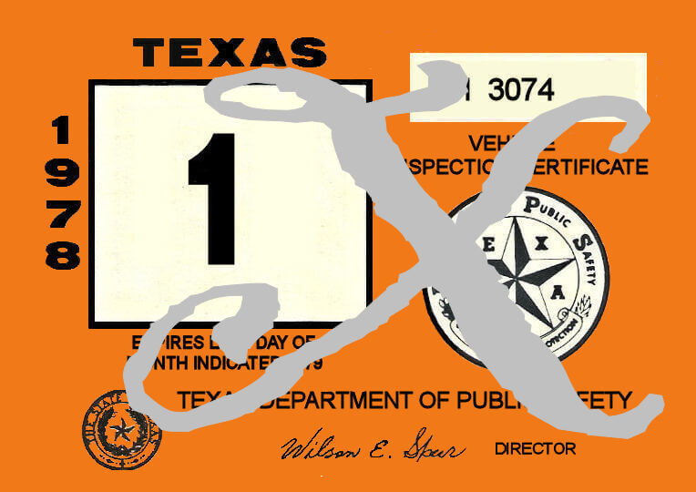 1978 Texas Inspection Sticker : Bob Hoyts Classic Inspection Stickers ...