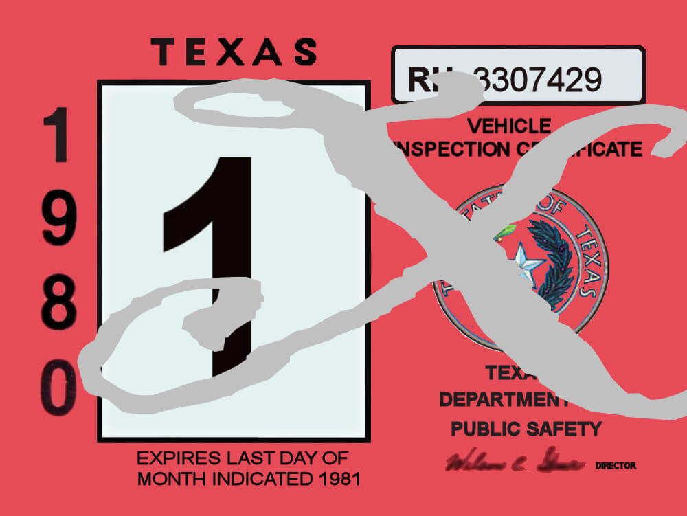 1980 Texas Inspection Sticker : Bob Hoyts Classic Inspection Stickers ...