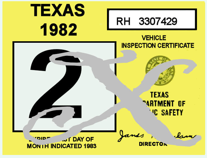 1982 Texas Inspection sticker : Bob Hoyts Classic Inspection Stickers ...
