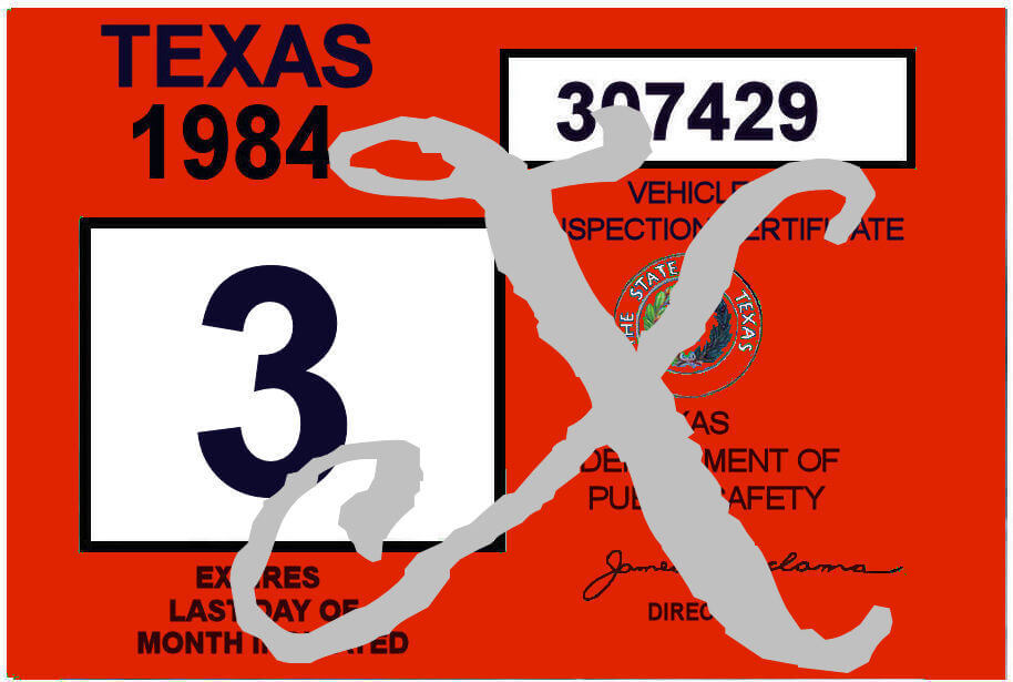 1984 Texas Inspection Sticker : Bob Hoyts Classic Inspection Stickers ...