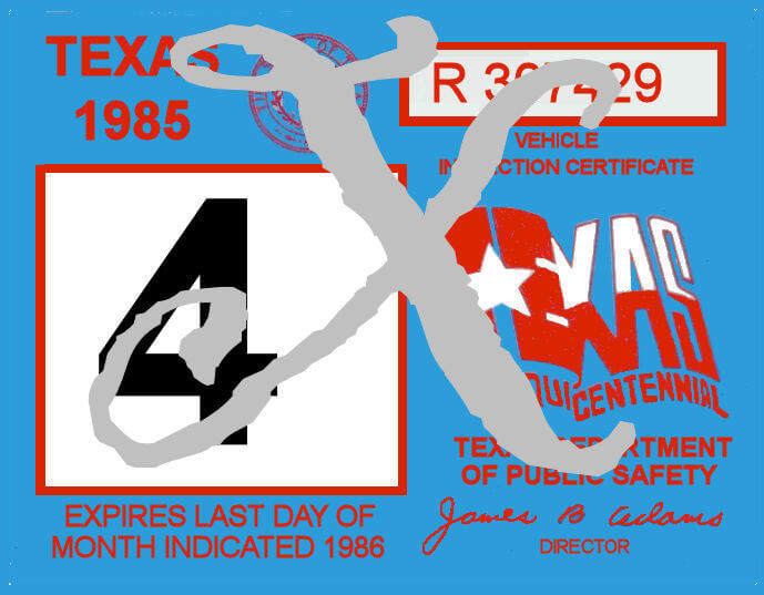 1985 Texas Inspection Sticker : Bob Hoyts Classic Inspection Stickers ...