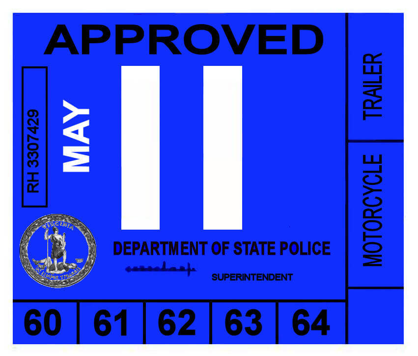 1960-64 Virginia Motorcycle/trailer Inspection Sticker : Bob Hoyts ...