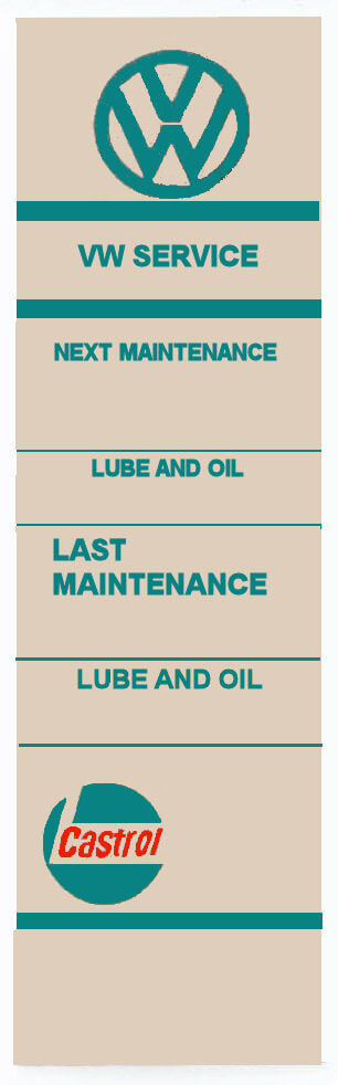 CASTROL VOLKSWAGEN Lubrication Door Sticker : Bob Hoyts Classic ...