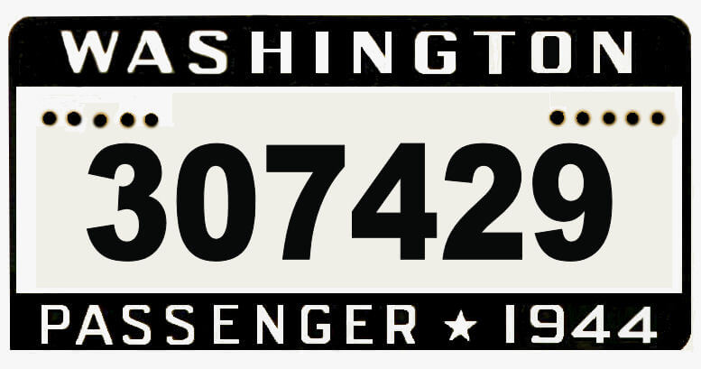 1944 Washington registration/ inspection Sticker : Bob Hoyts Classic ...