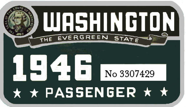 1946 Washington registration inspection Sticker : Bob Hoyts Classic ...