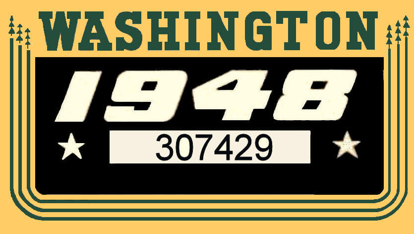 1948 Washington registration inspection Sticker : Bob Hoyts Classic ...