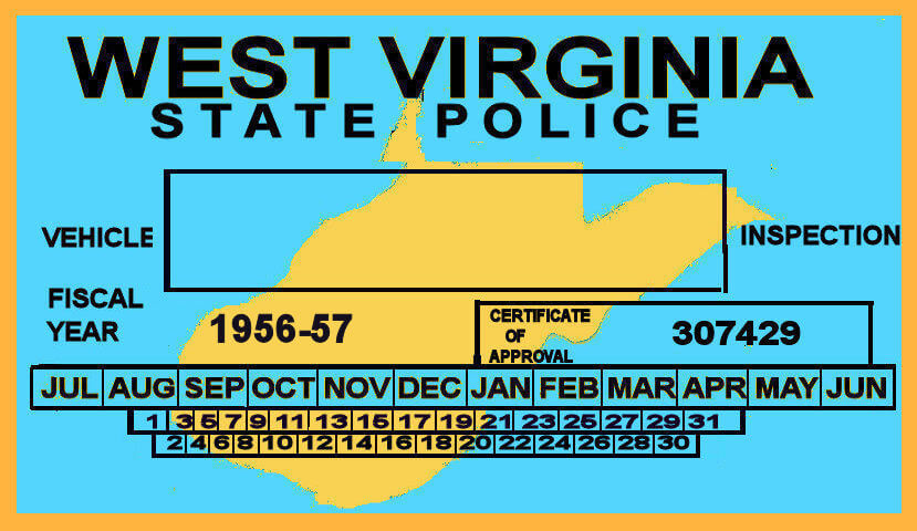 West Virginia : Bob Hoyts Classic Inspection Stickers | Add a Final ...