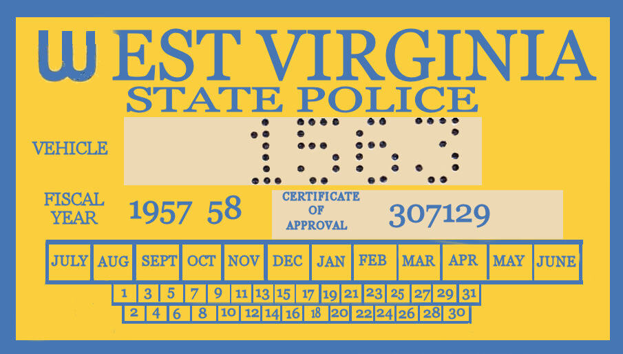 1957-58 WV Inspection sticker : Bob Hoyts Classic Inspection Stickers ...