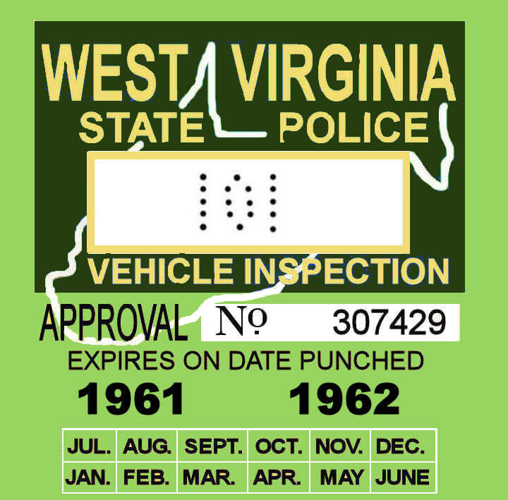 1961-62 WV Inspection Sticker : Bob Hoyts Classic Inspection Stickers ...