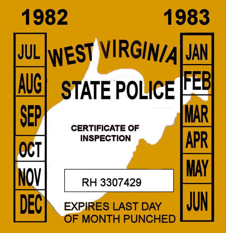 1982-83 West Virginia Inspection sticker : Bob Hoyts Classic Inspection ...